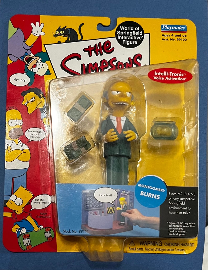 The Simpsons Playmates WOS Mr Burns Interactive Figure Series 1 New on ...