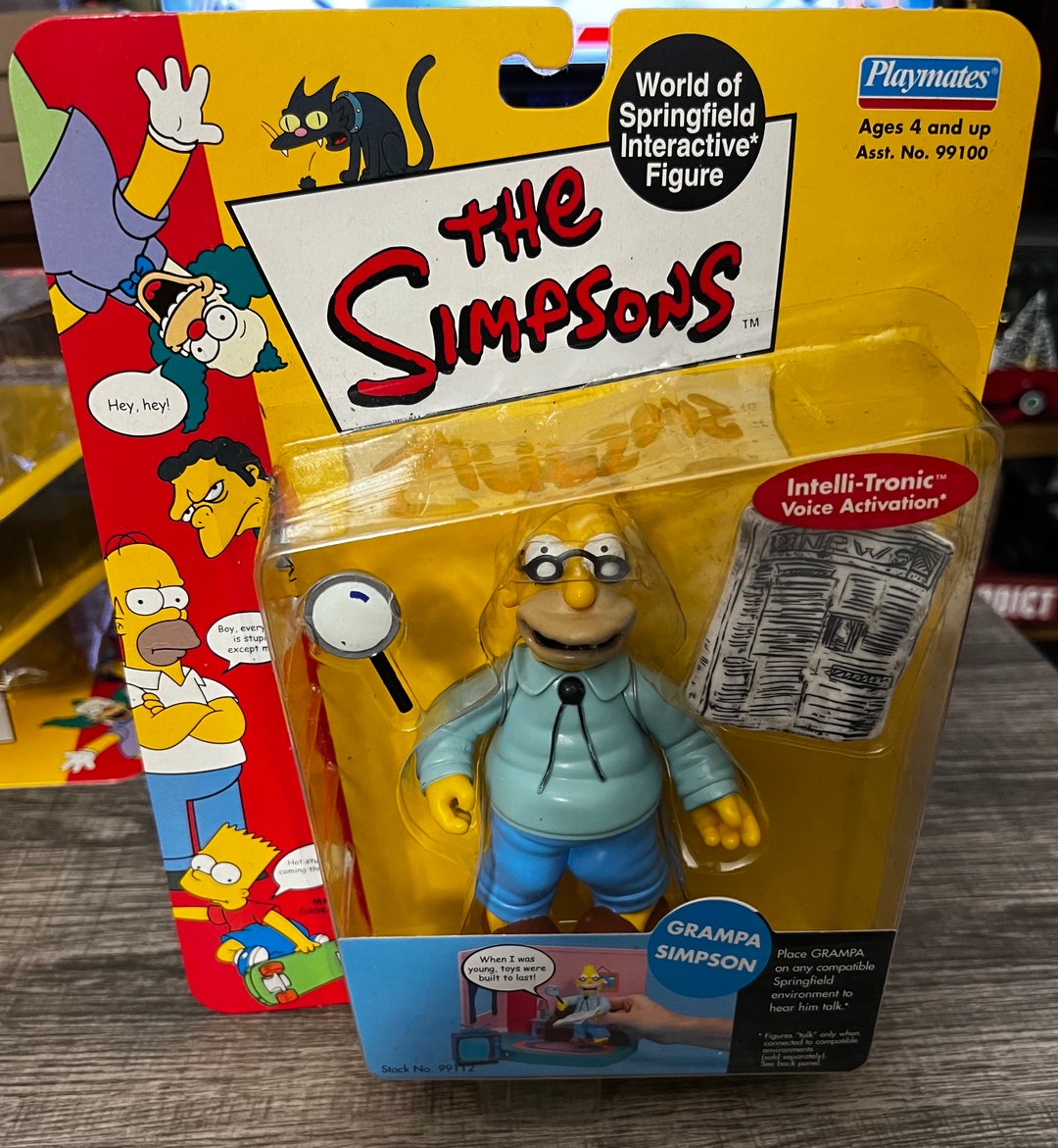 The Simpsons Playmates WOS Grampa Simpson Interactive Figure Series 1 ...
