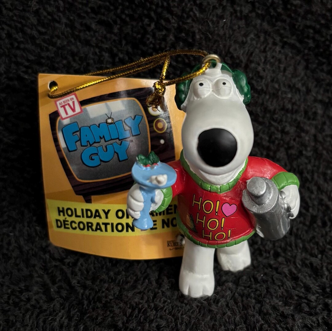 Vintage Family Guy Brian Martini Ugly Sweater Christmas Ornament New W ...