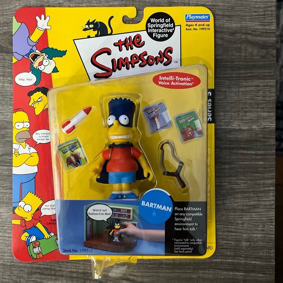 The Simpsons Playmates WOS Bart Simpson Bartman Interactive Figure New ...