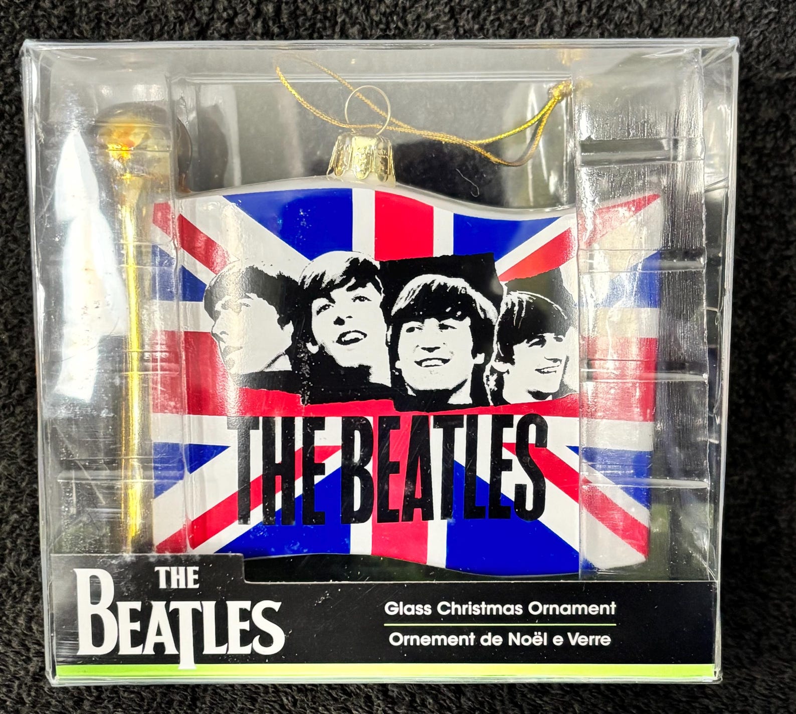 The Beatles British Flag Union Jack Hand Crafted Blown Glass Christmas ...