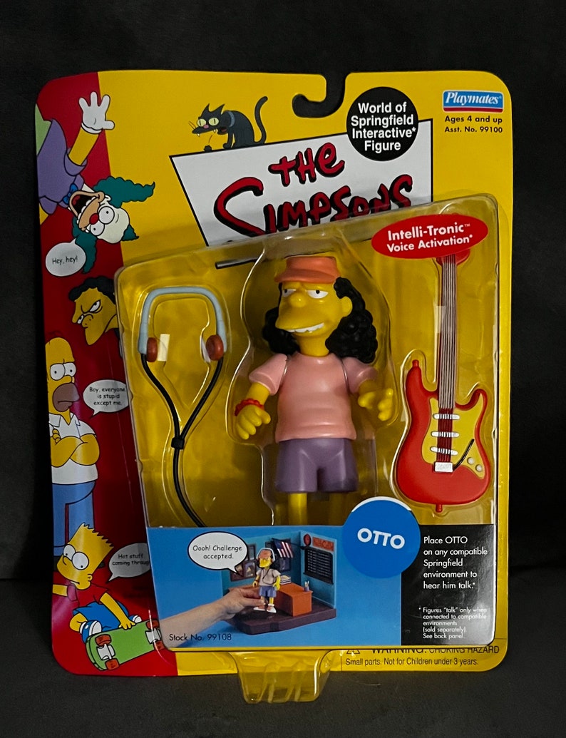 The Simpsons Playmates WOS Otto the School Bus Driver Interactive ...