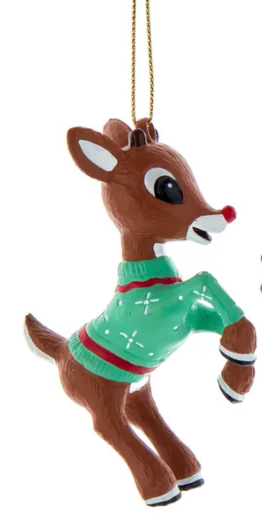 Rudolph the Red Nosed Reindeer Ugly Sweater Christmas Ornament New With ...