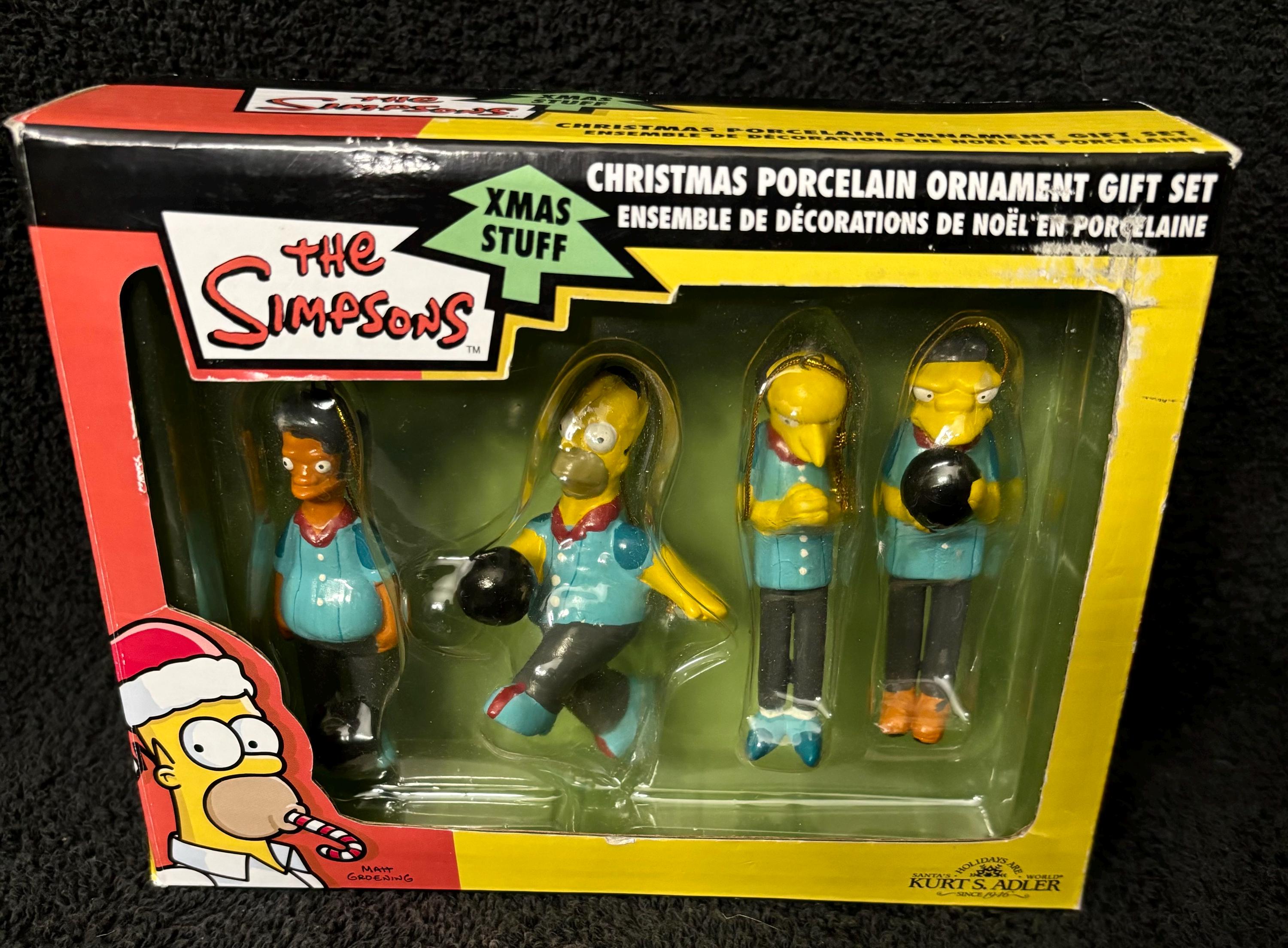 The Simpsons Pin Pals Bowling Team Porcelain Christmas Ornament Set of ...