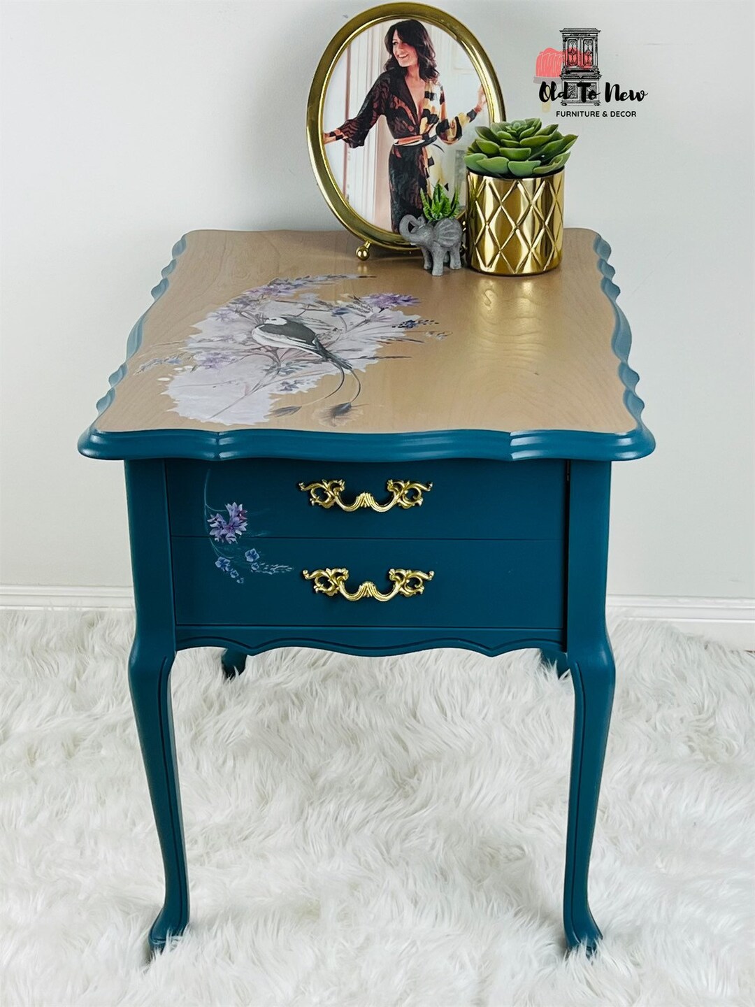 Blue French Provincial End Table Painted With Fusion Mineral Paint ...