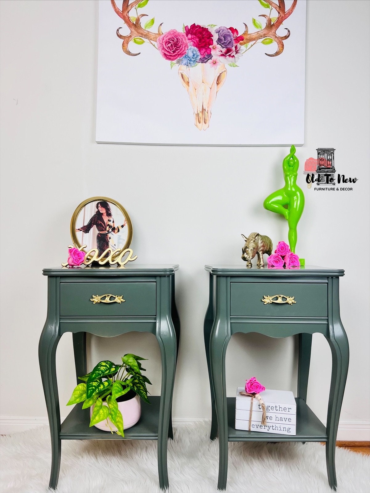 Green End Tables Eros Bedside Table Sage Green | Bedroom Furniture