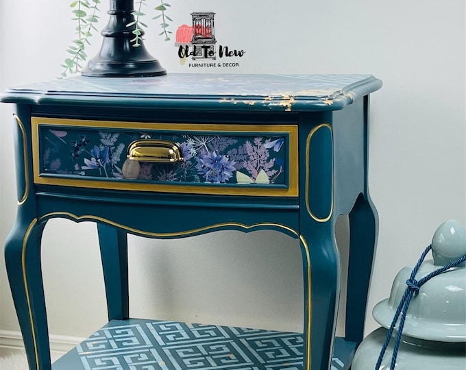 Sold-antique Vintage Blue French Provincial End Table. Elegant Side ...