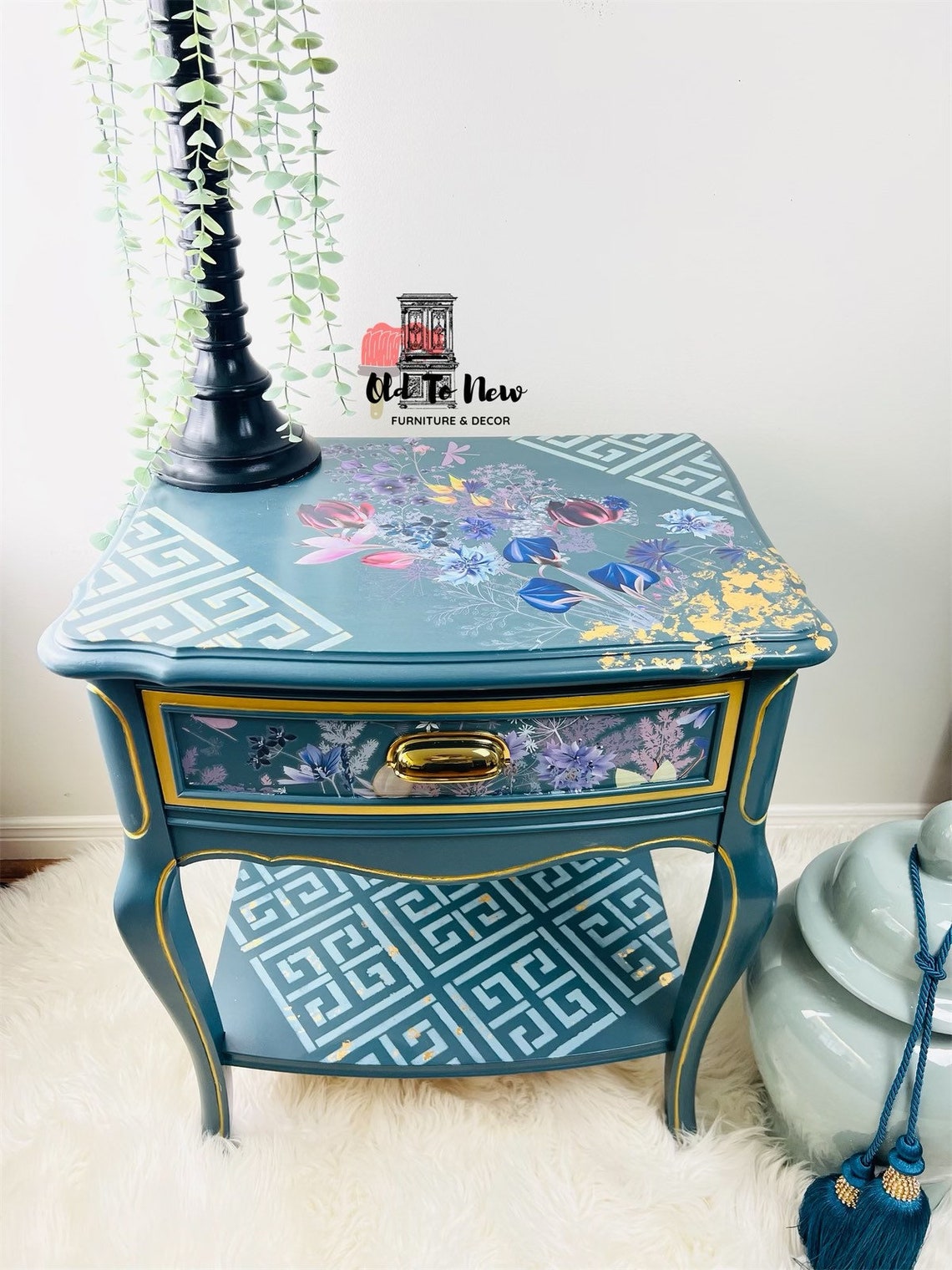 Sold-antique Vintage Blue French Provincial End Table. Elegant - Etsy