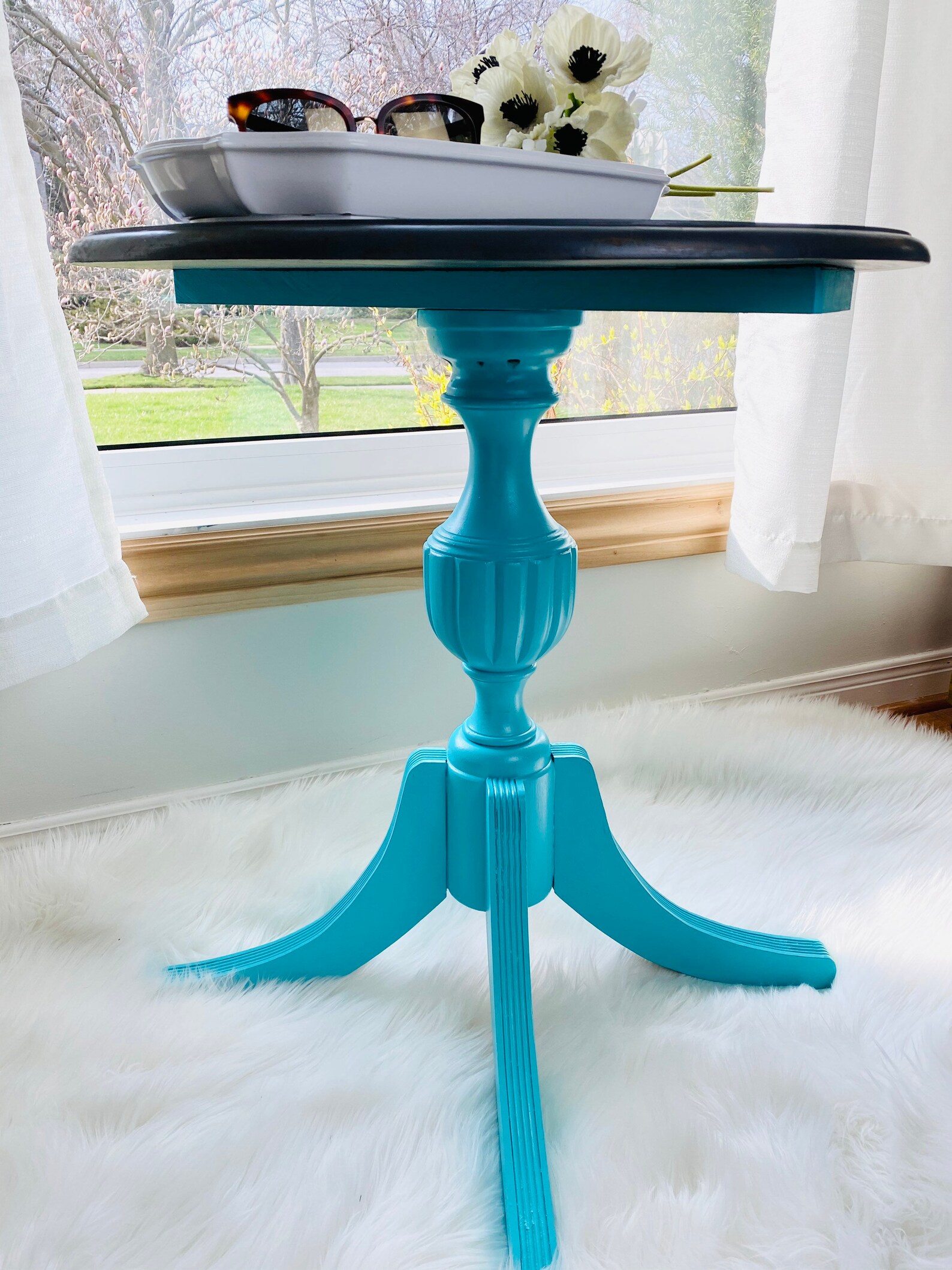 Classy Blue Accent Table Blue Entryway Table Accent Table - Etsy