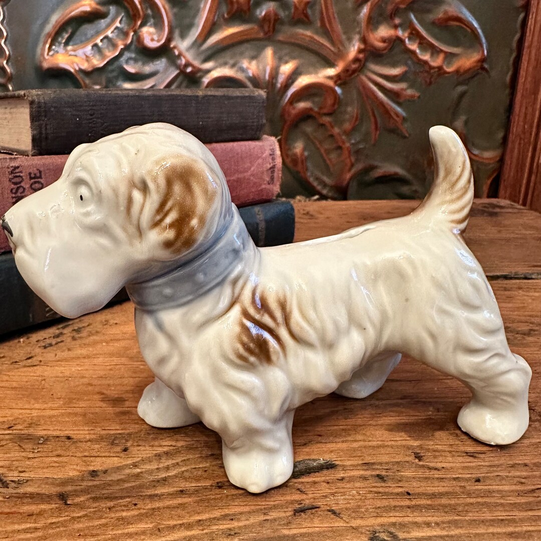 Vintage Dog Coin Bank Figurine, Corgi/terrier - Brown and White With ...