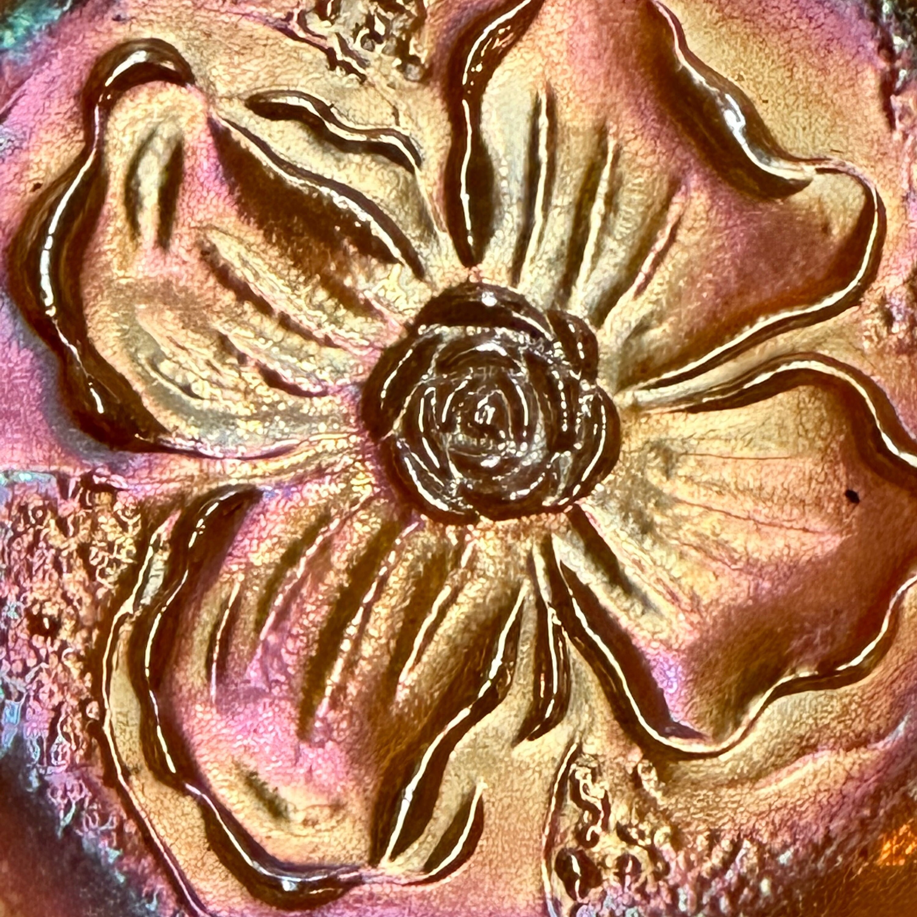 Vintage Dugan Carnival Glass Apple Blossom Pattern Ruffled - Etsy