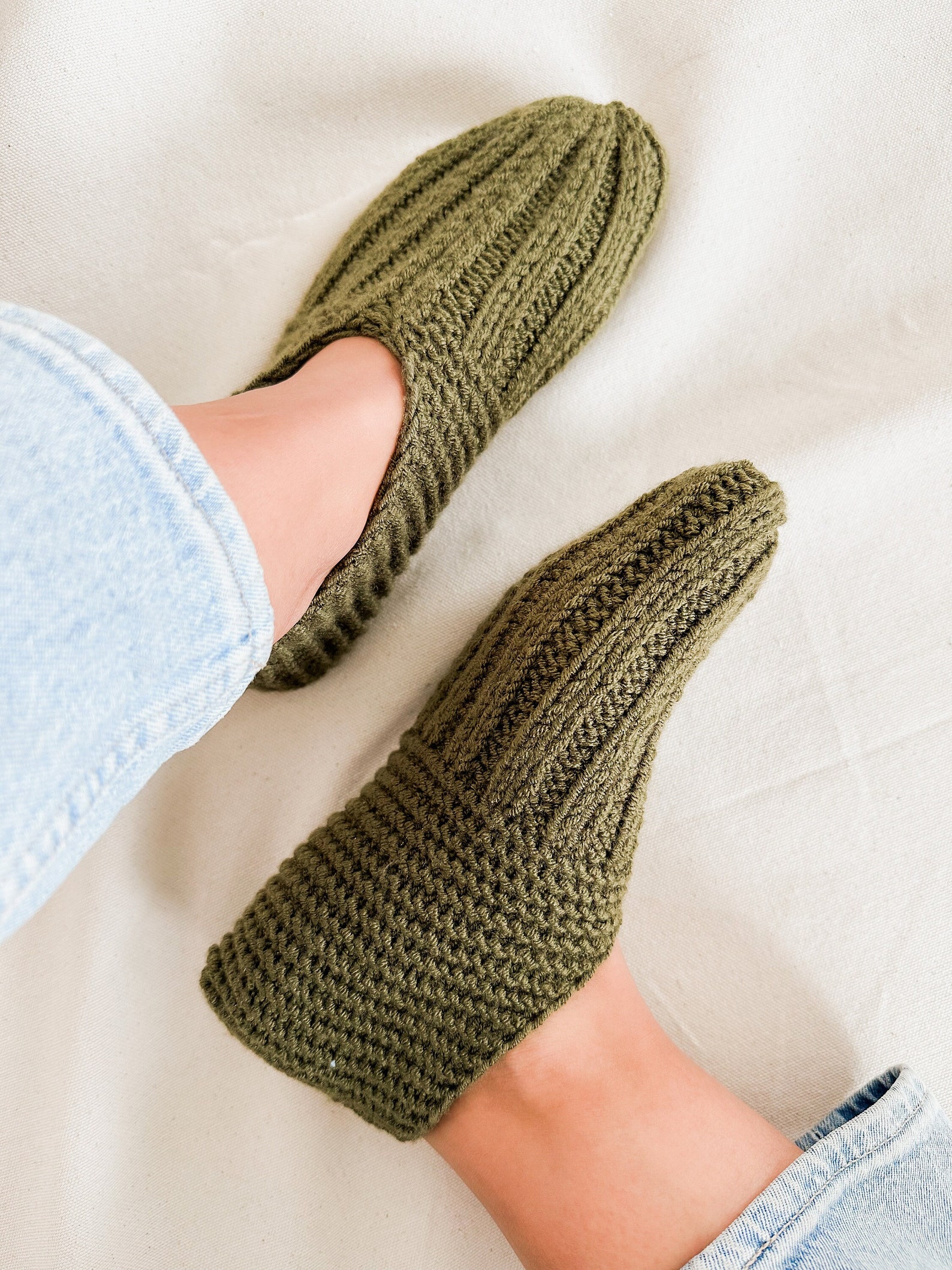 Hand Knit Cozy Slippers| Vegan - Etsy Canada