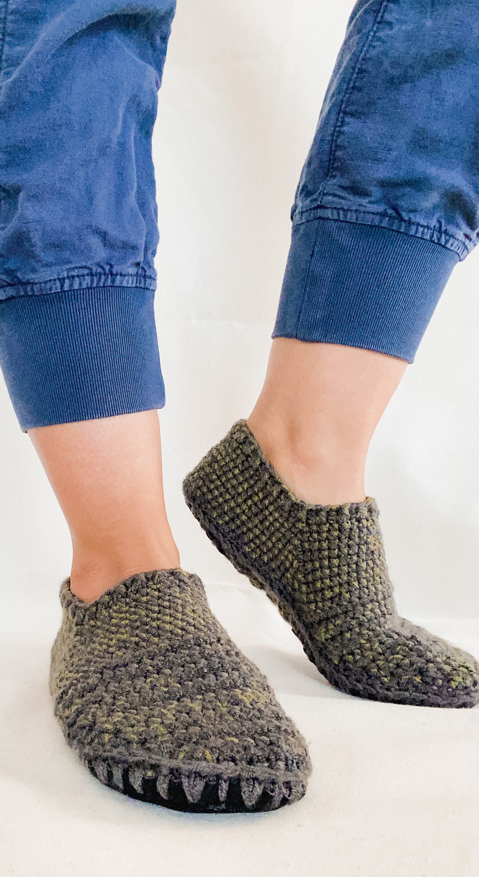 Gehaakte pantoffels met zool| Veganistisch| Handgemaakt - Etsy Nederland
