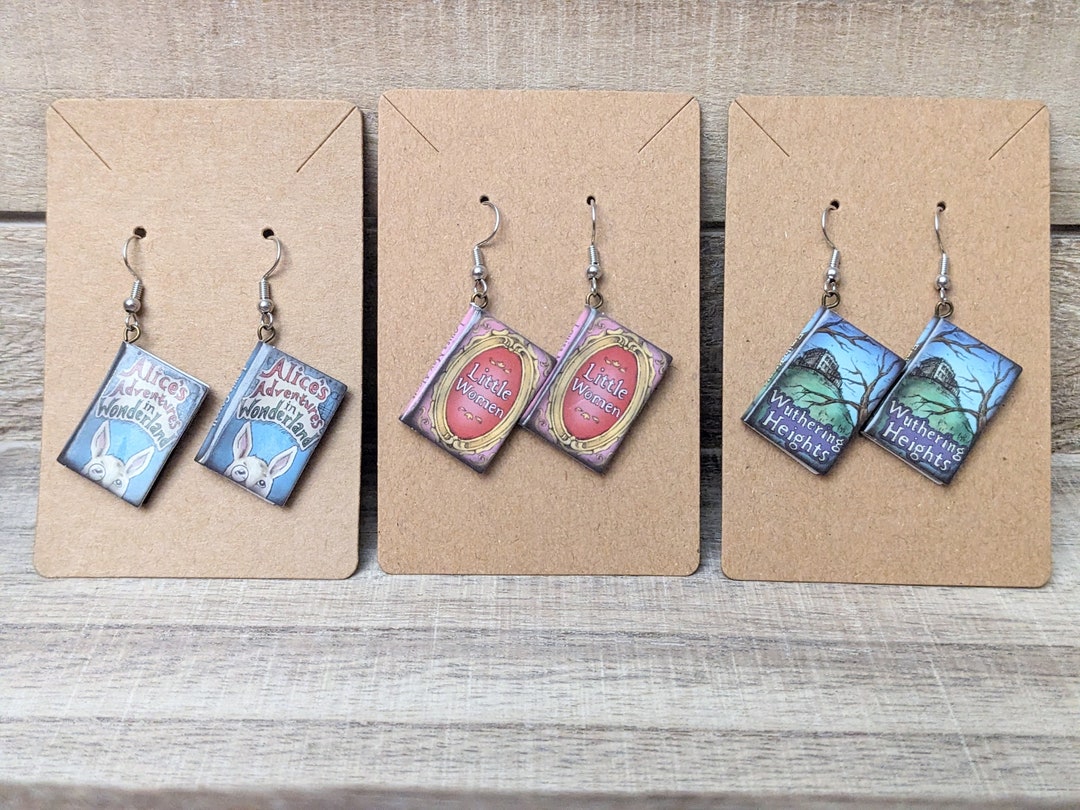 Storybook Earrings. Book Earrings. Alice in Wonderland Earrings. Little ...
