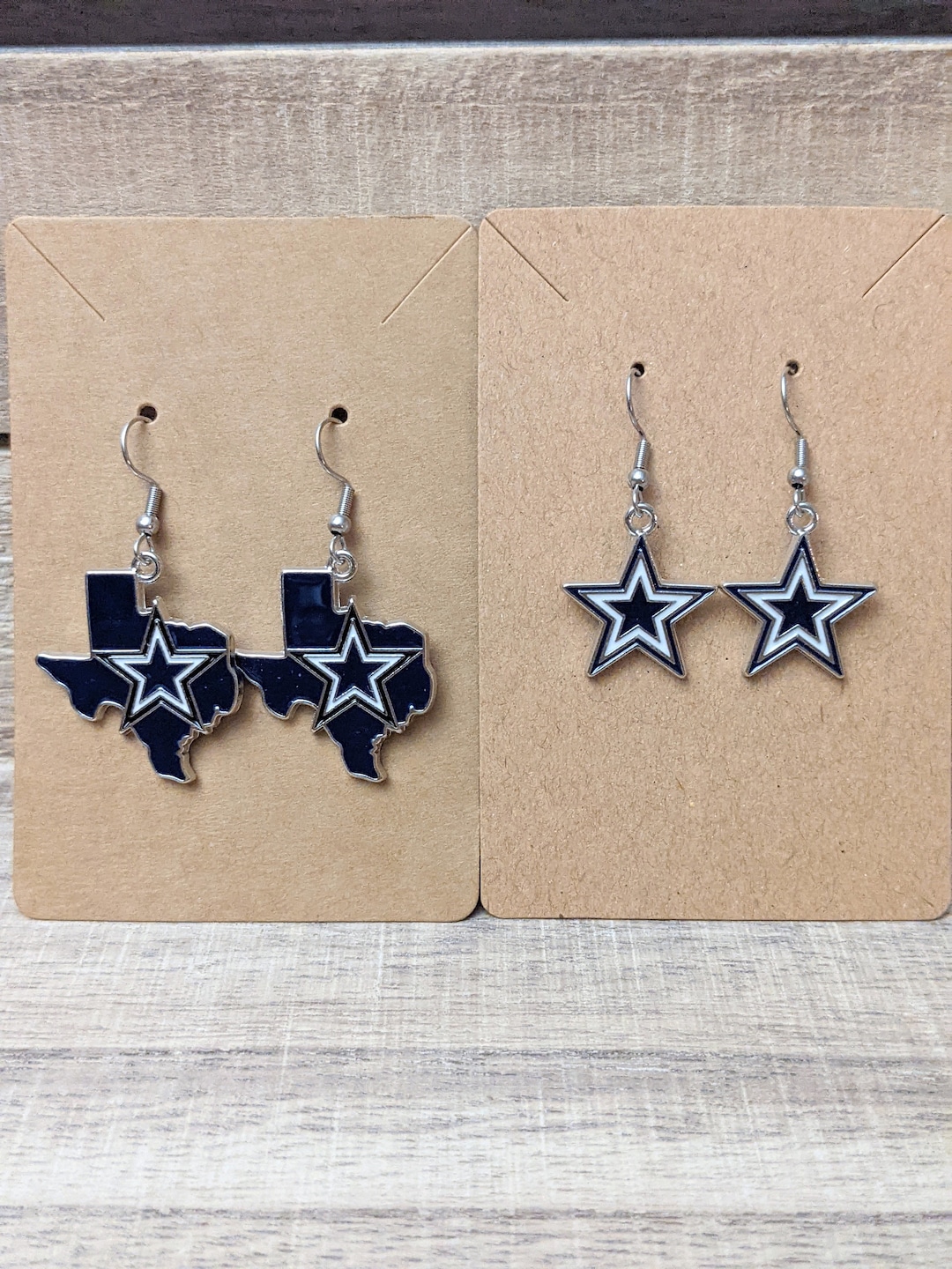 Dallas Texas Earrings. Blue and Silver Dallas Texas Earrings. Texas ...