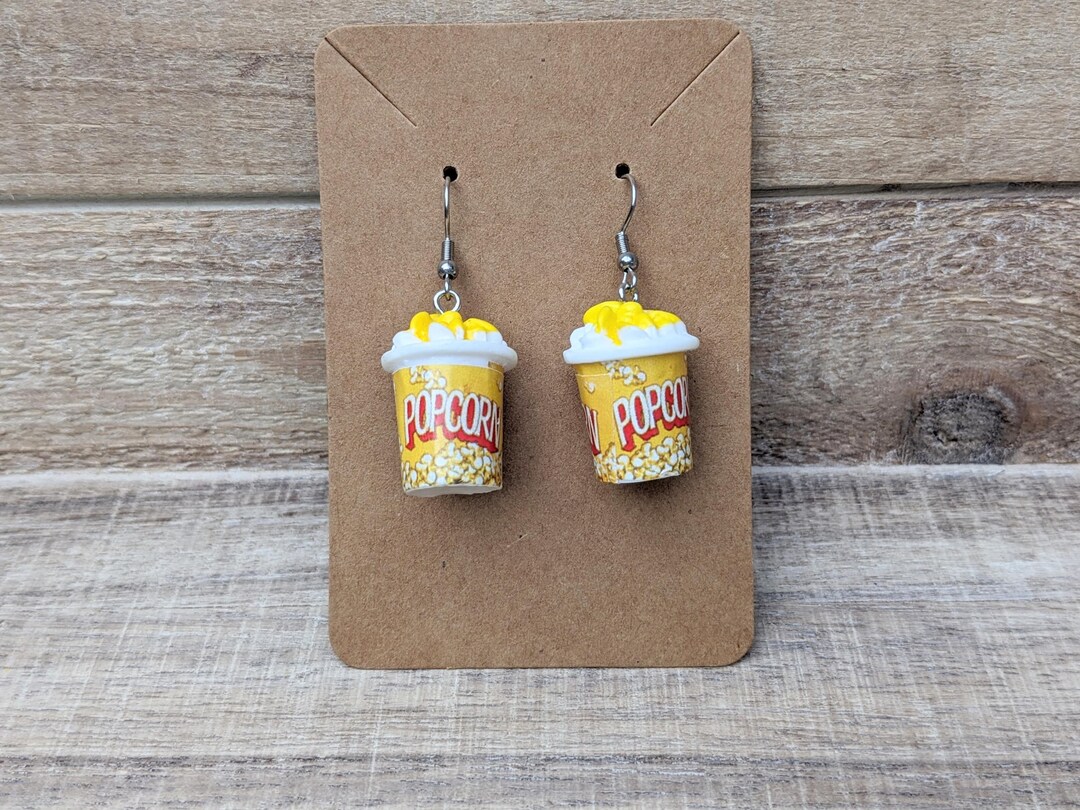 Movie Popcorn Earrings. Theater Popcorn Earrings. Popcorn Earrings ...