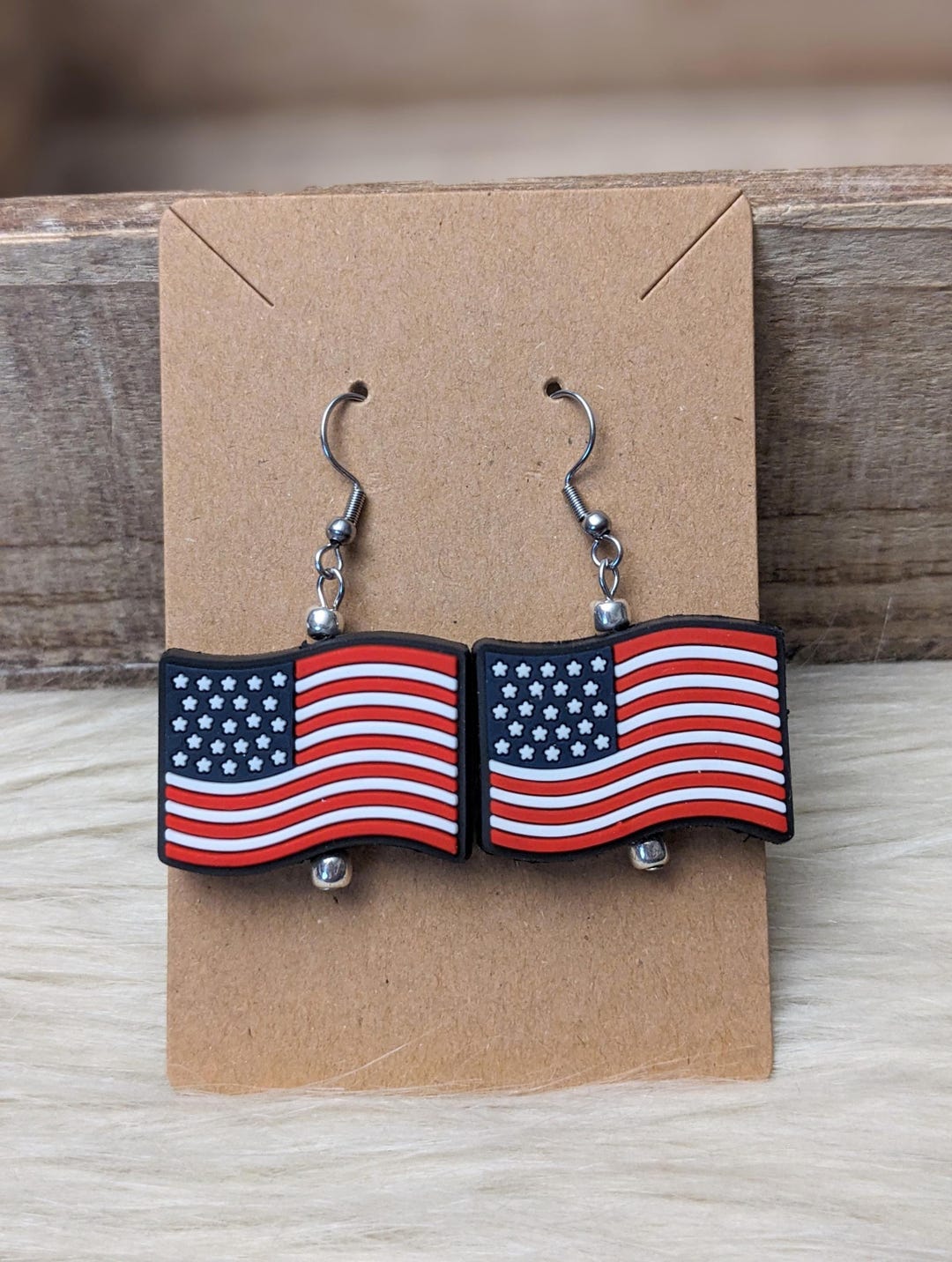 American Flag Earrings. 4th of July Flag Earrings. Patriotic Earrings ...