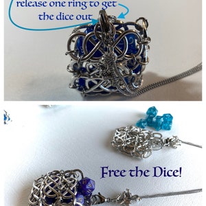 D20 Dice Set mini Pendant Cage-d20 Pendant Necklace-mini Polyhedral ...
