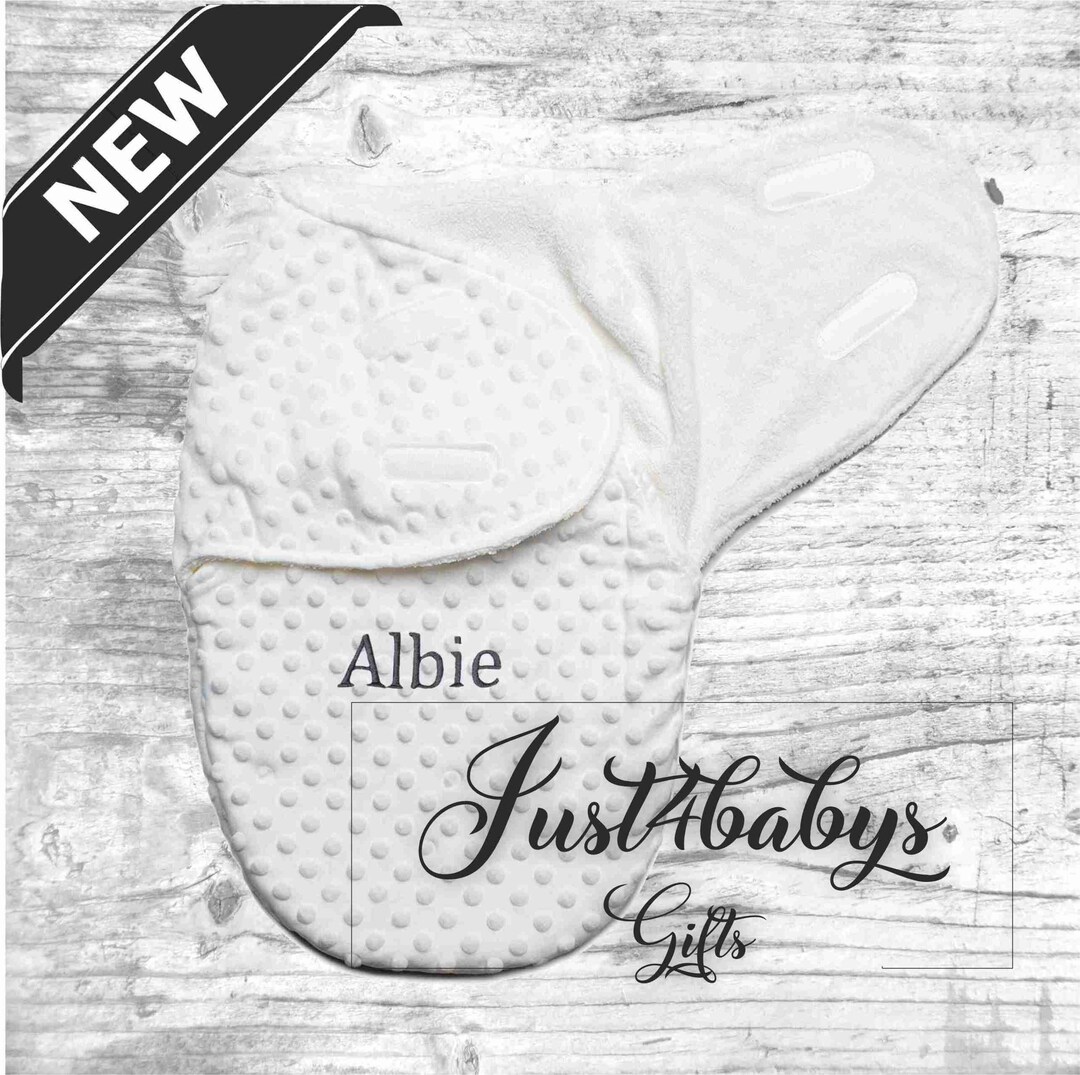 Personalised / Plain Baby's Dimple Swaddle Wrap Carrier Nb-3months 3 ...