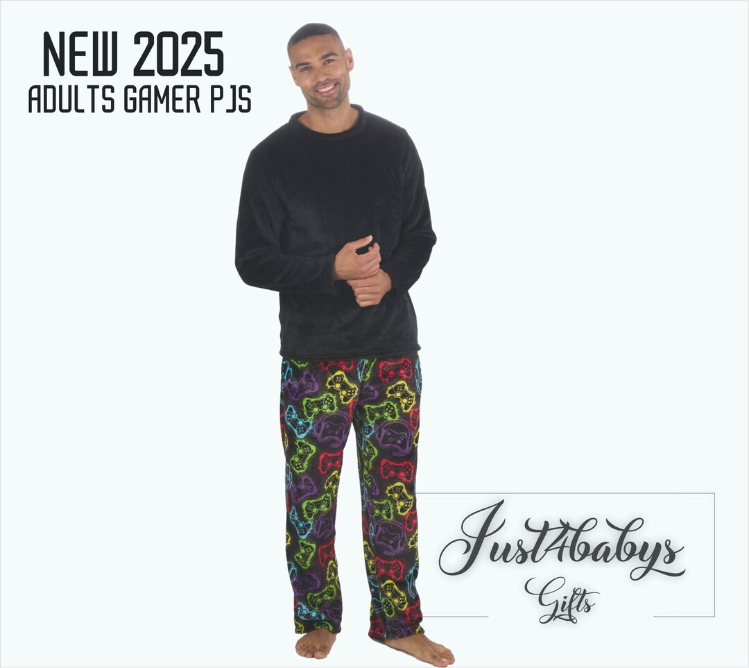 Mens GAMER Gaming Pyjamas Pjs Fleece Pyjama Set Loungewear Lounge Set ...