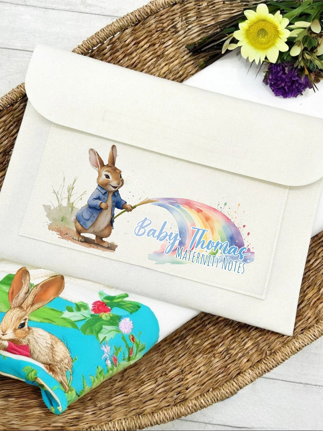 Personalised Peter Rabbit Pregnanacy/maternity Notes Folder New Baby ...