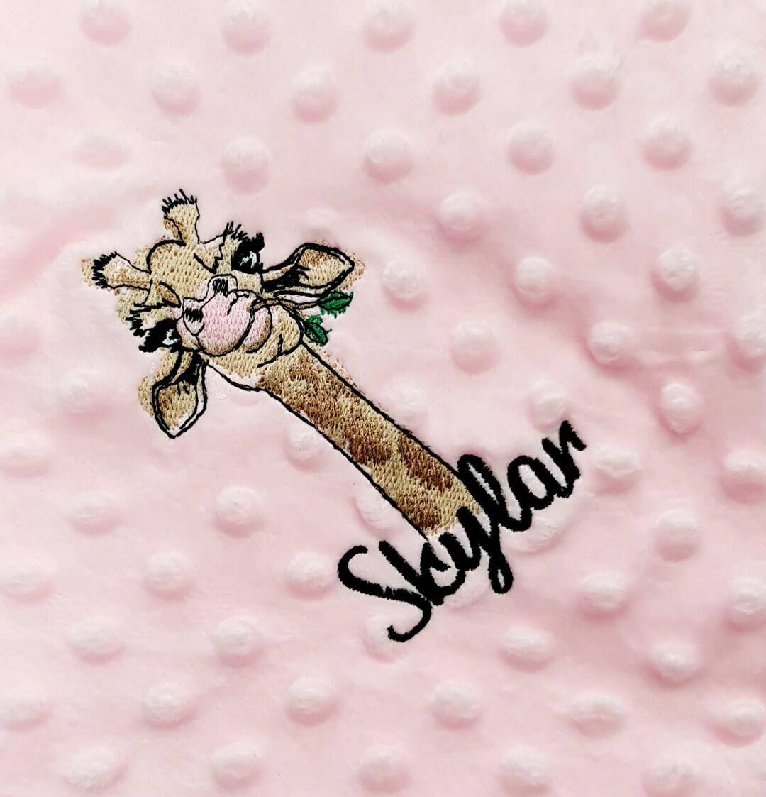 PERSONALISED Super Soft Feel Embroidered GIRAFFE New Taggie Tags ...