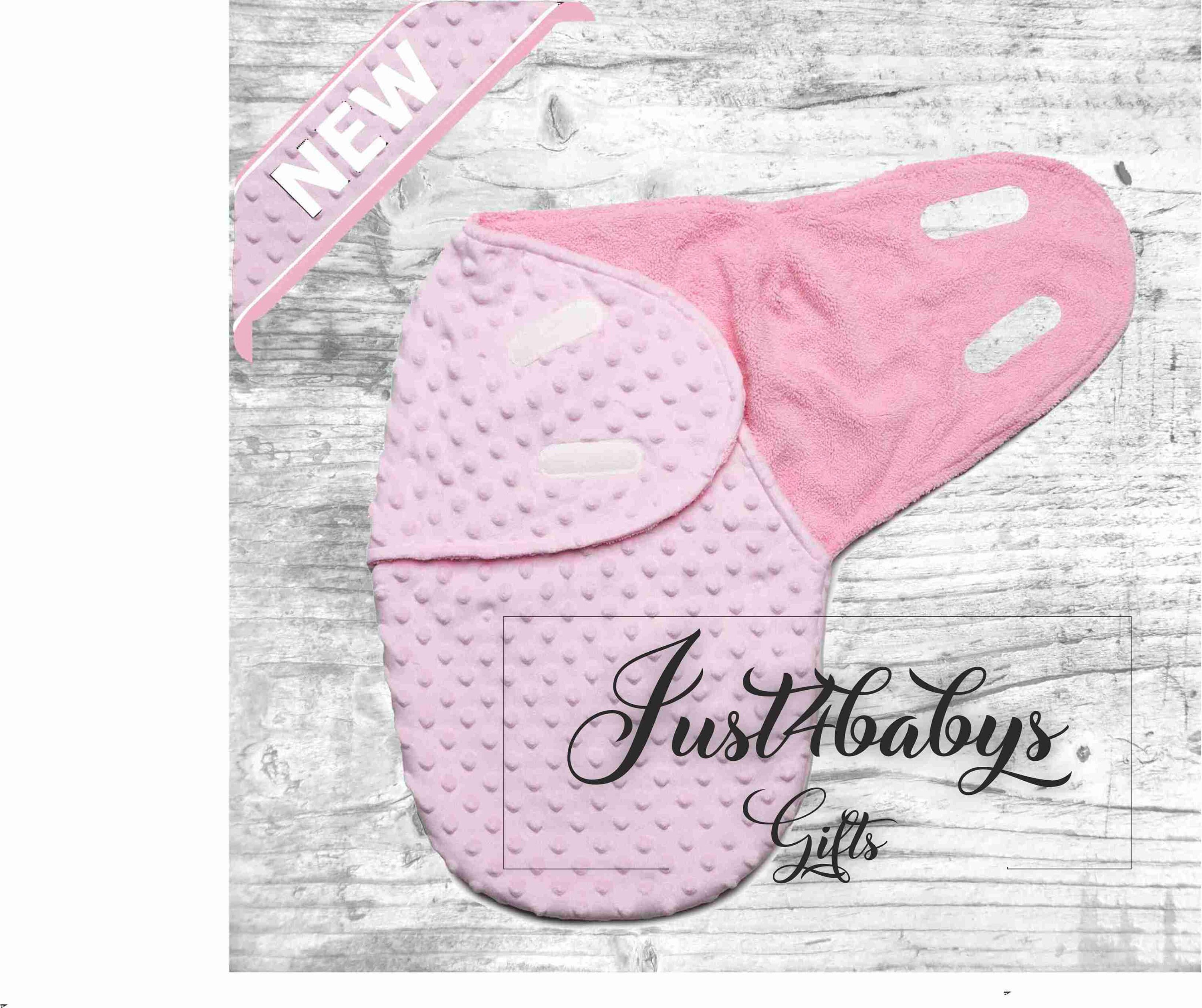 Personalised / Plain Baby's Dimple Swaddle Wrap Carrier Nb-3months 3 ...