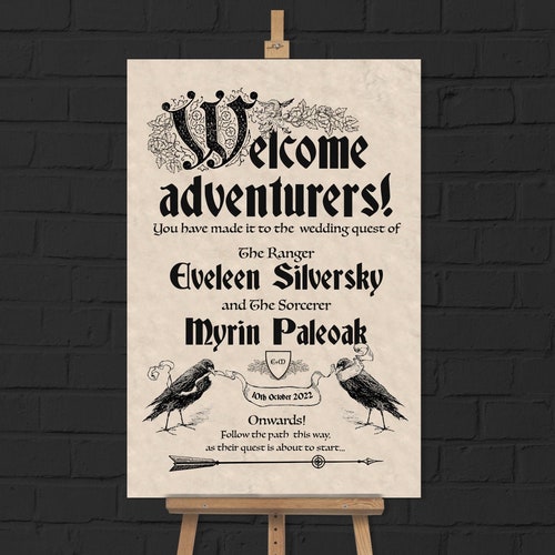 DIGITAL FILE Medieval Dungeons and Dragons Welcome Sign / - Etsy