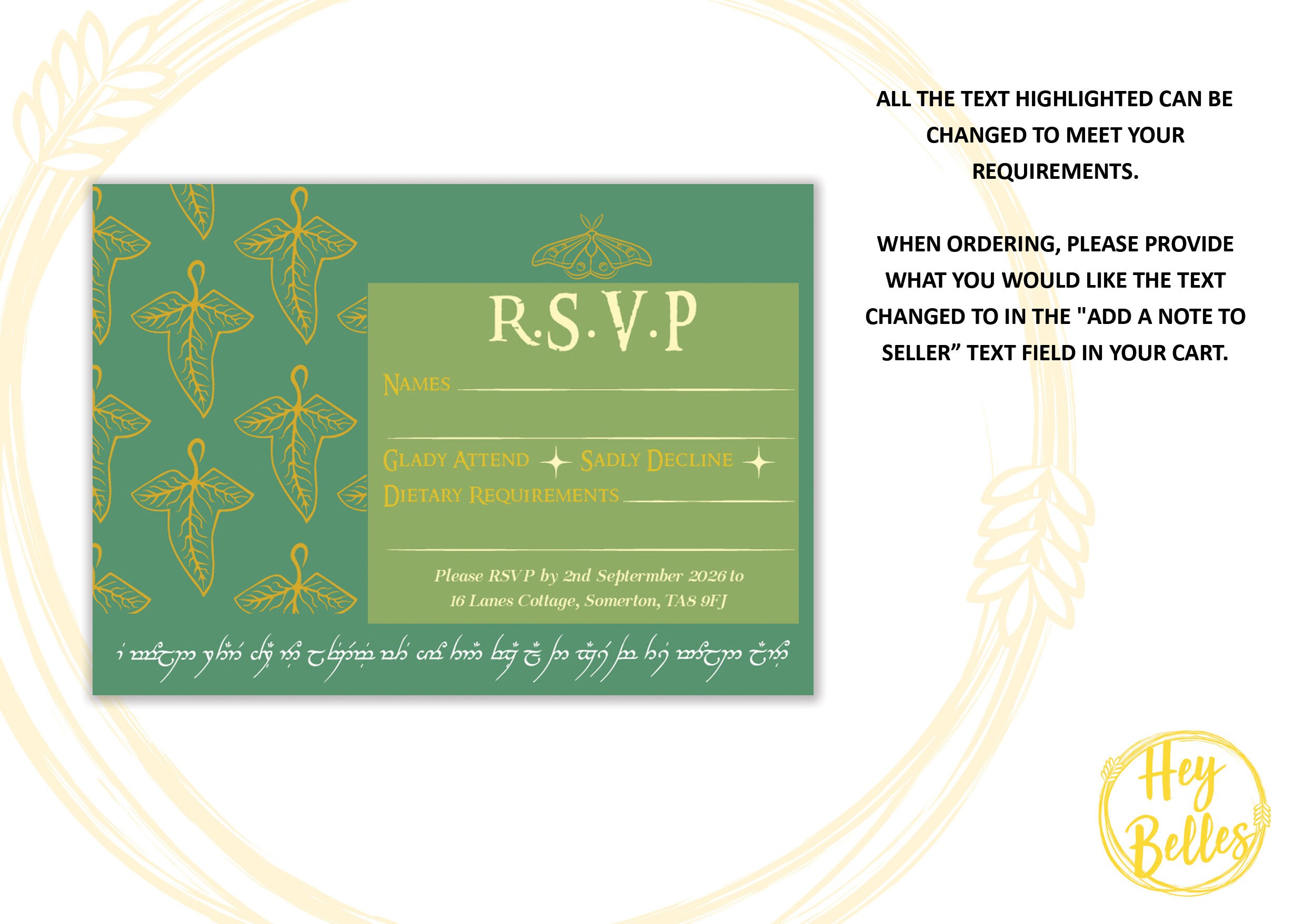 DIGITAL FILE Elven Fantasy Renaissance Wedding Invitation Set - Etsy