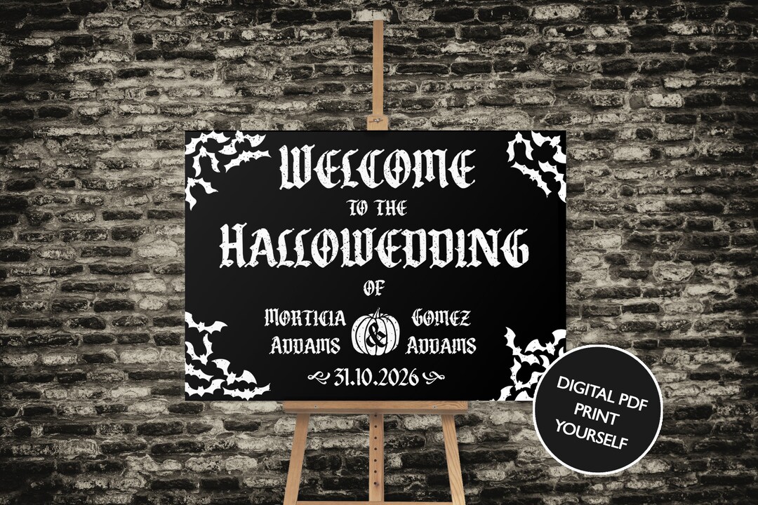 DIGITAL FILE Hallowedding Gothic Welcome Sign / Poster Wedding ...