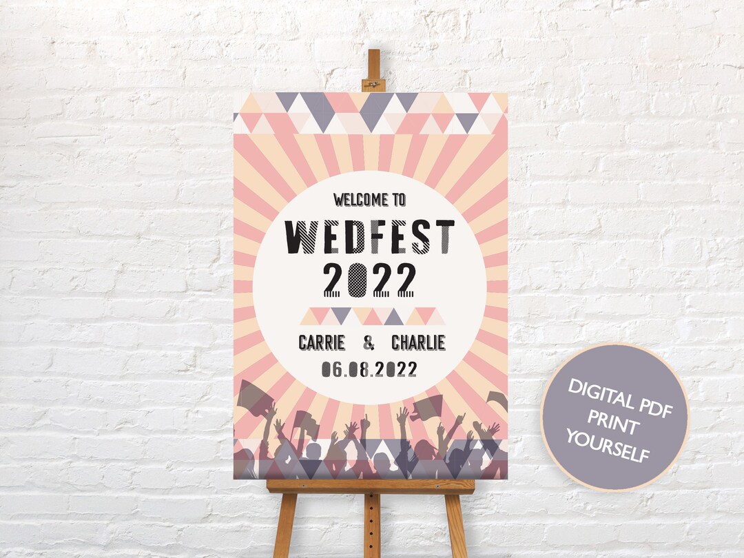 DIGITAL FILE Wedding Welcome Sign / Poster - Festival Boho WEDFEST ...