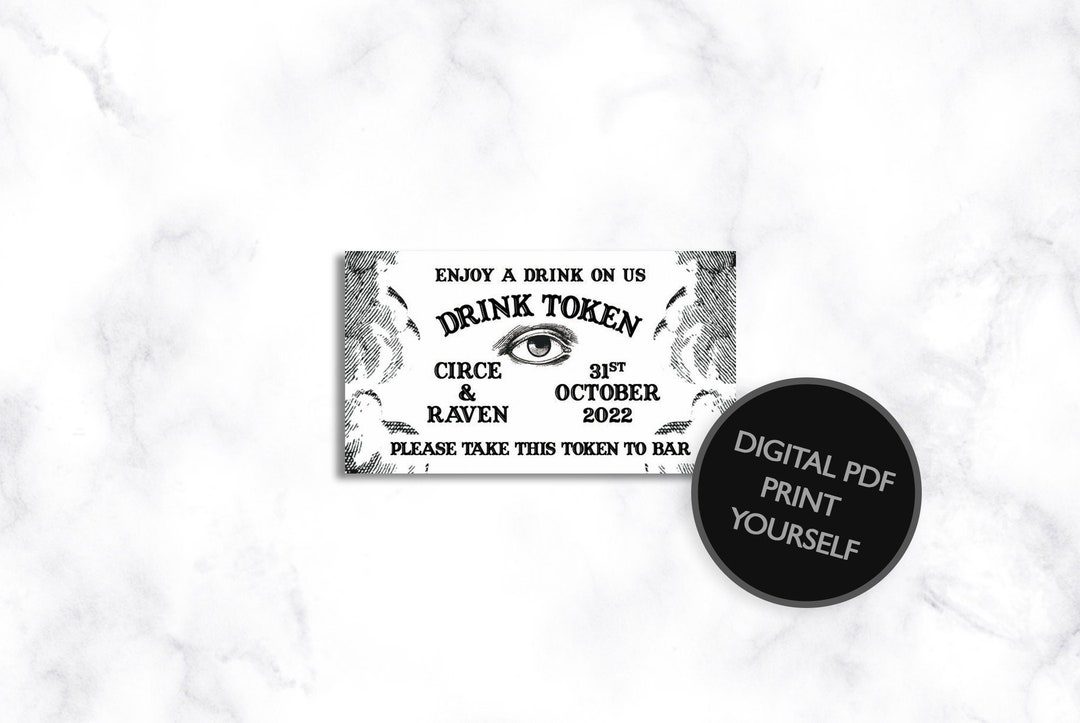 DIGITAL FILE Ouija Board Halloween Drink Token Personalised Wedding ...