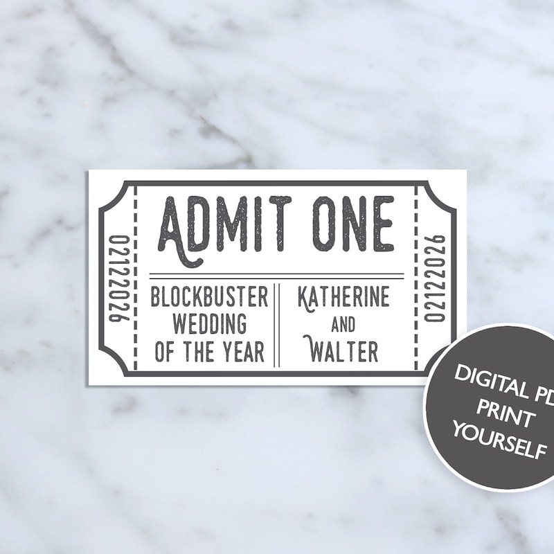 Admit One Ticket Template - Etsy