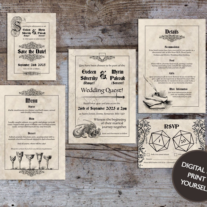 Dungeons and Dragons Wedding Invitations - Etsy