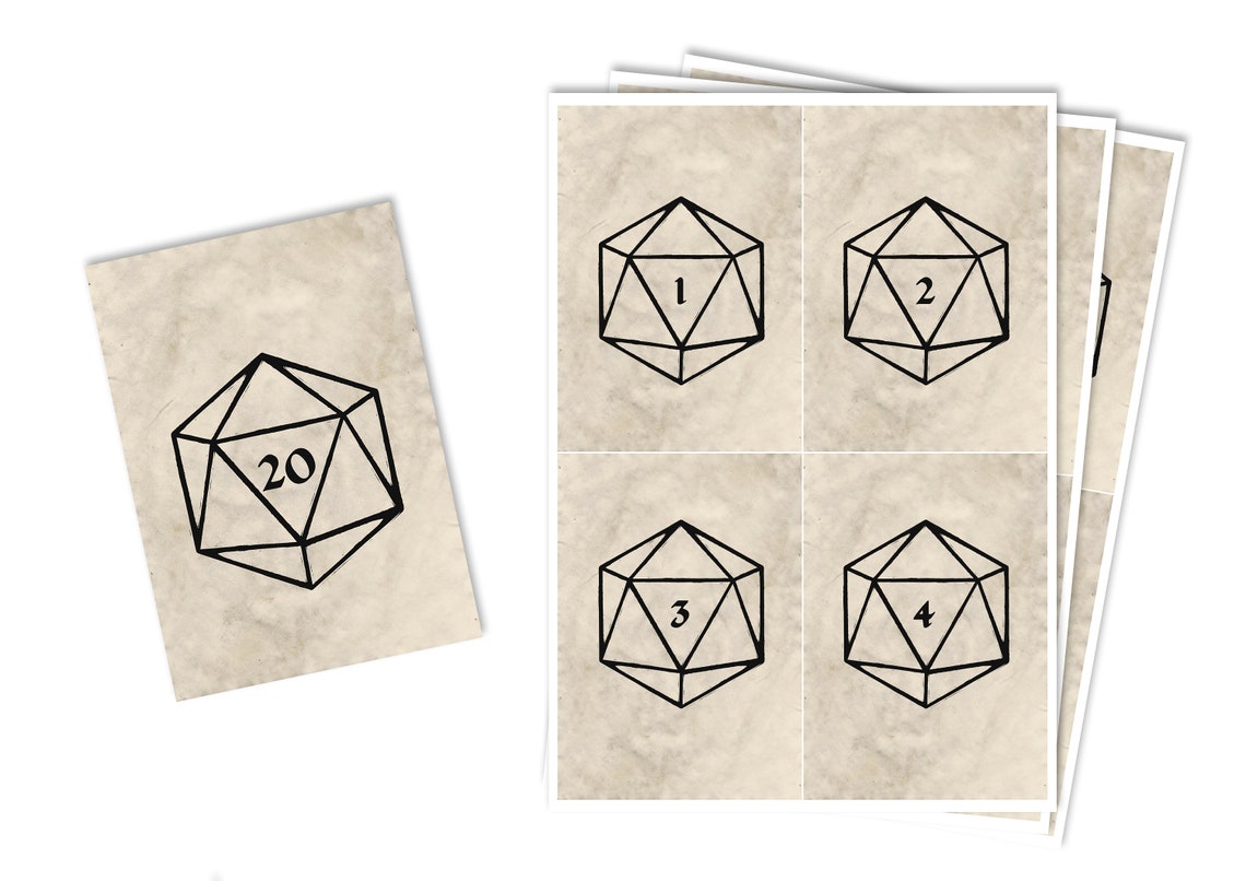 DIGITAL FILE Dungeons & Dragons D20 Table Numbers Instant - Etsy
