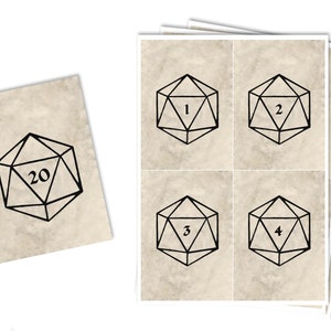 DIGITAL FILE Dungeons & Dragons D20 Table Numbers Instant Download - Etsy