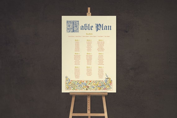 DIGITAL FILE Medieval Fairytale Wedding Table Plan Sign / - Etsy