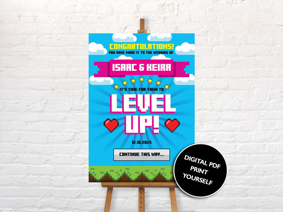 DIGITAL FILE 8BIT Retro Gaming Welcome Sign / Poster Wedding - Etsy