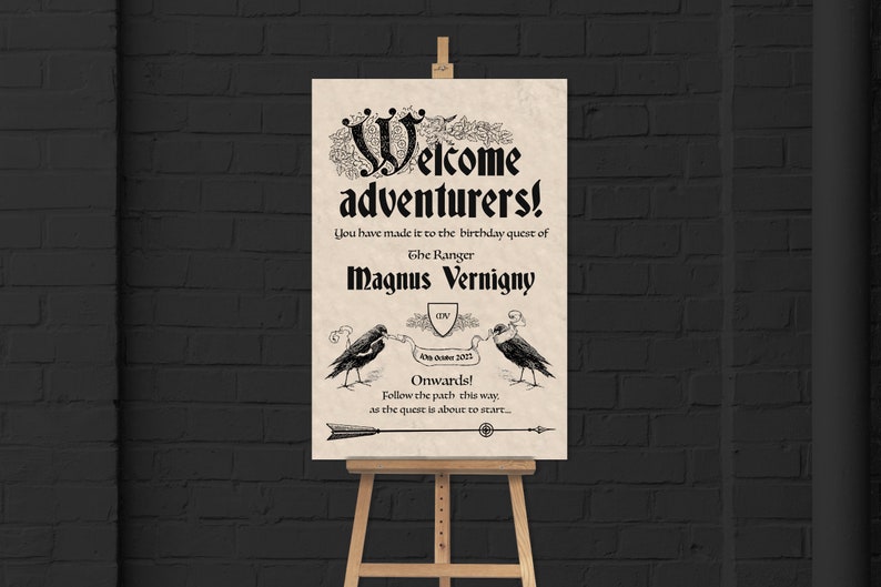 DIGITAL FILE Medieval Dungeons and Dragons Welcome Sign / Poster ...