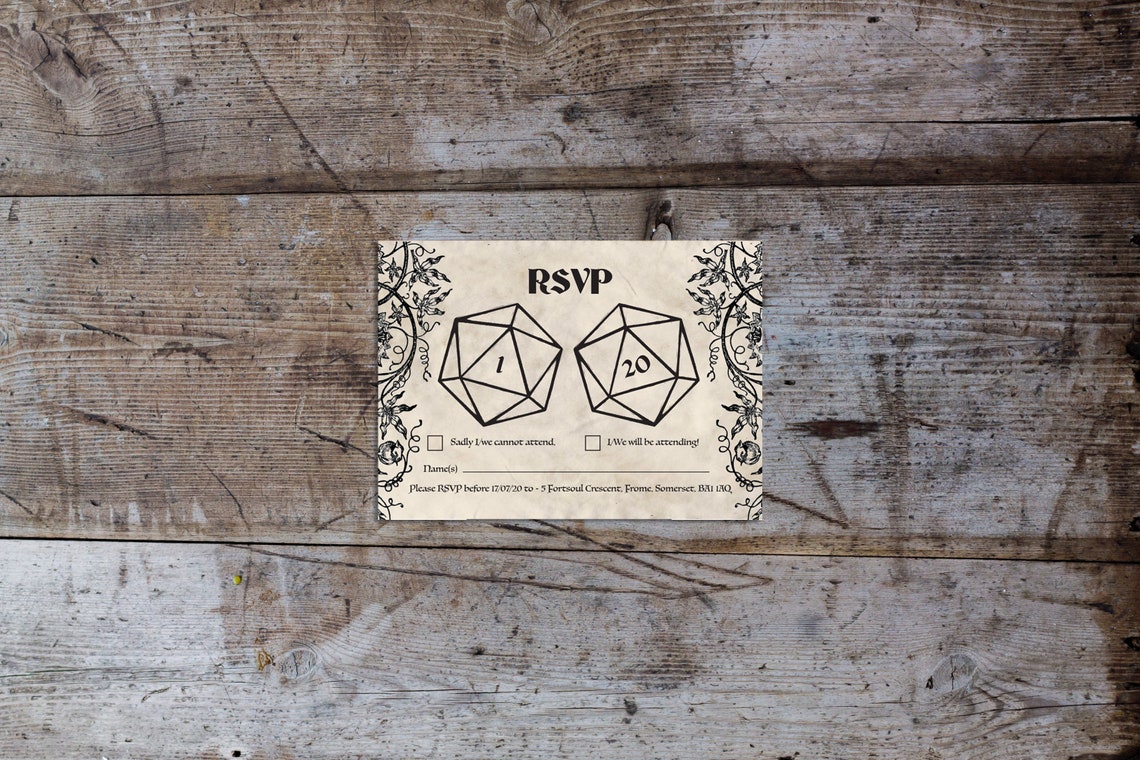 DIGITAL FILE Wedding Set Medieval Dungeons and Dragons - Etsy