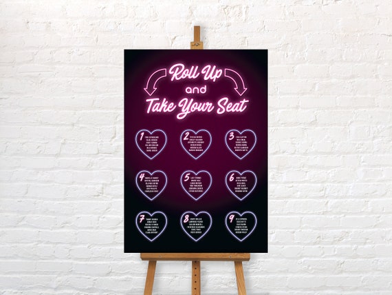 DIGITAL FILE Wedding Table Plan Sign / Poster Neon Lights - Etsy