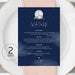Celestial Moon Wedding Menu Template, Starry Night Sky Dinner Menu Card ...