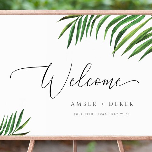 Tropical Welcome Sign Welcome Sign Template Printable - Etsy