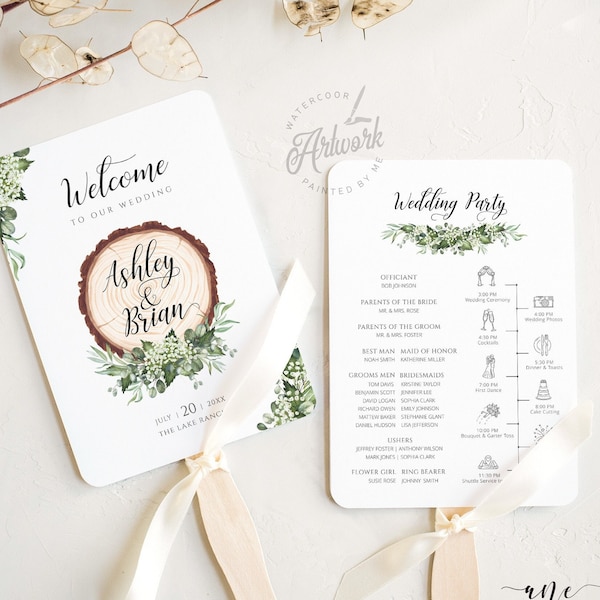 Rustic Wedding Program Template - Etsy