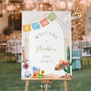 Editable Mexico Party Welcome Sign Template, Birthday Trip, Colorful ...
