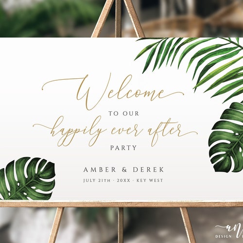 Tropical Welcome Sign Welcome Sign Template Printable - Etsy