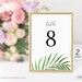 Tropical Table Numbers Template, Printable Wedding Table Seating Card ...
