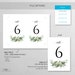 Rustic Greenery Table Numbers Template, Printable Wedding Table Seating ...