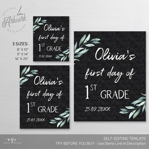 Back to School Chalkboard Sign Template, Fully Editable, Any Grade ...