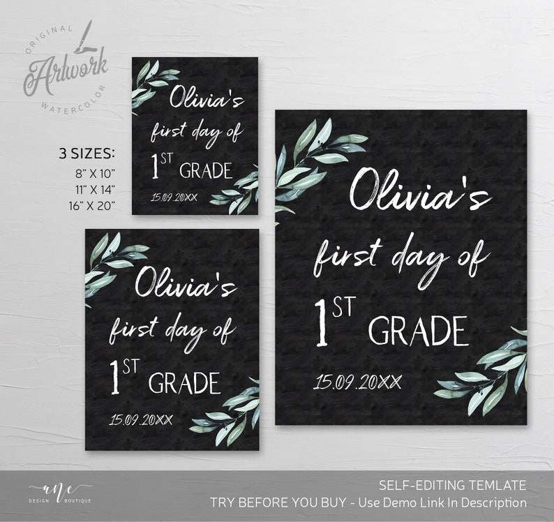 Back to School Chalkboard Sign Template Fully Editable Any - Etsy
